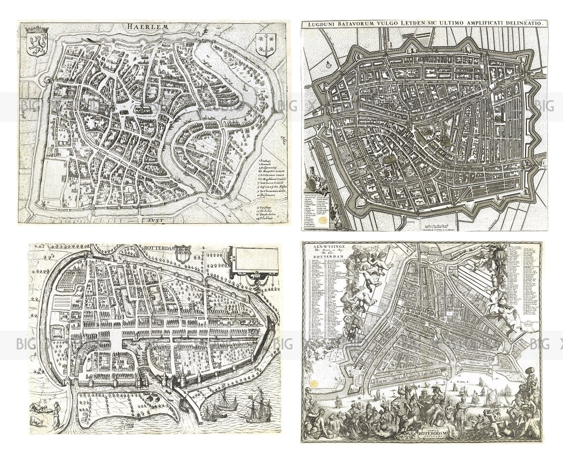 Medieval Walled City Map Images / Digital Download / | Etsy