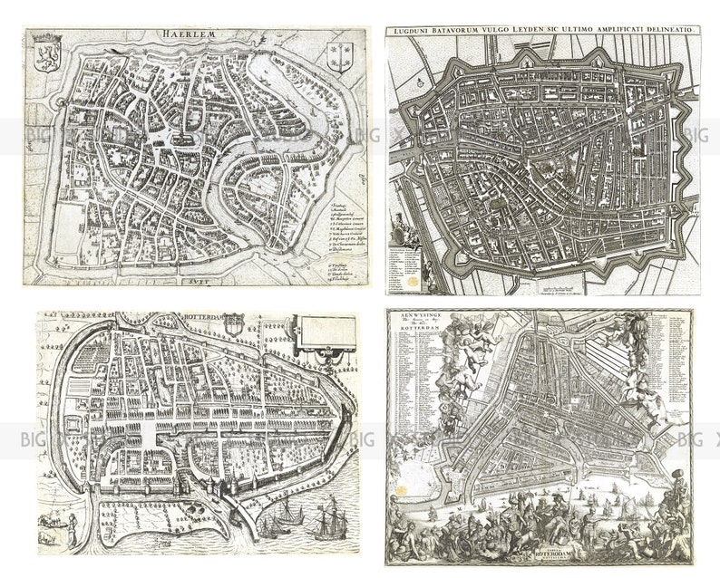 Medieval Walled City Map Images / Digital Download / | Etsy