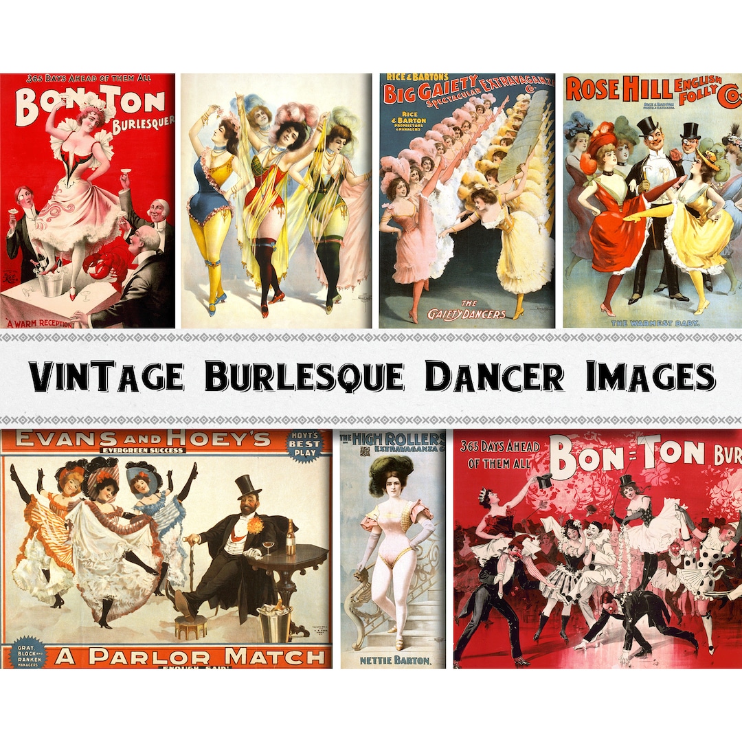 Vintage Burlesque Dancer Posters / Victorian Ephemera / Commercial Use ...