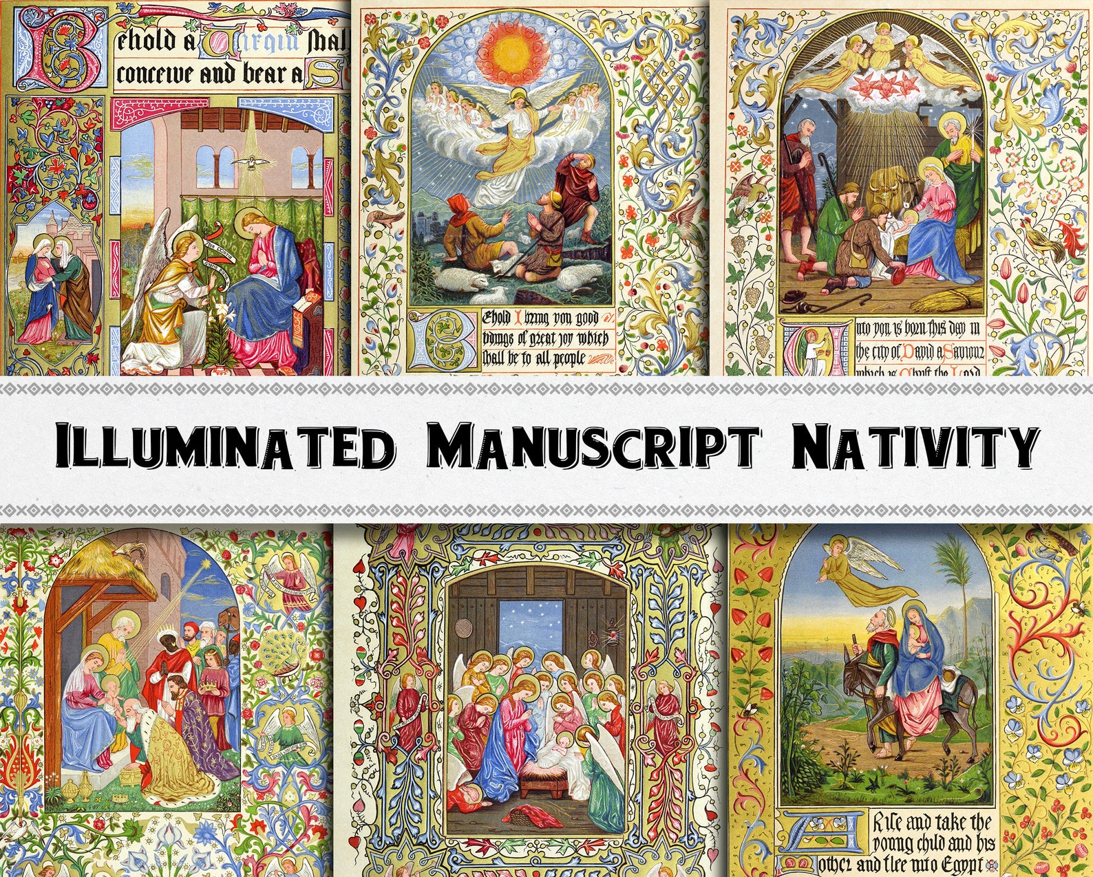 Medieval Illuminated Manuscript Nativity Images Digital - Etsy