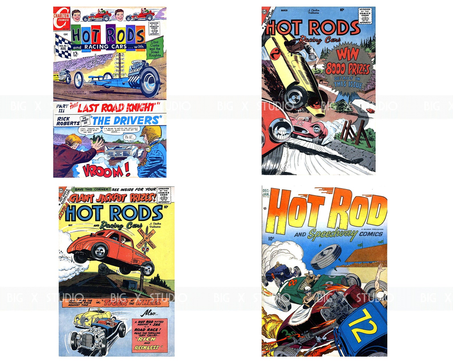 Vintage Racing Car Comic Cover Images / Digital Download / Commercial ...