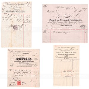 Victorian Receipt Ephemera: High-resolution Scans (commercial Use) - Etsy