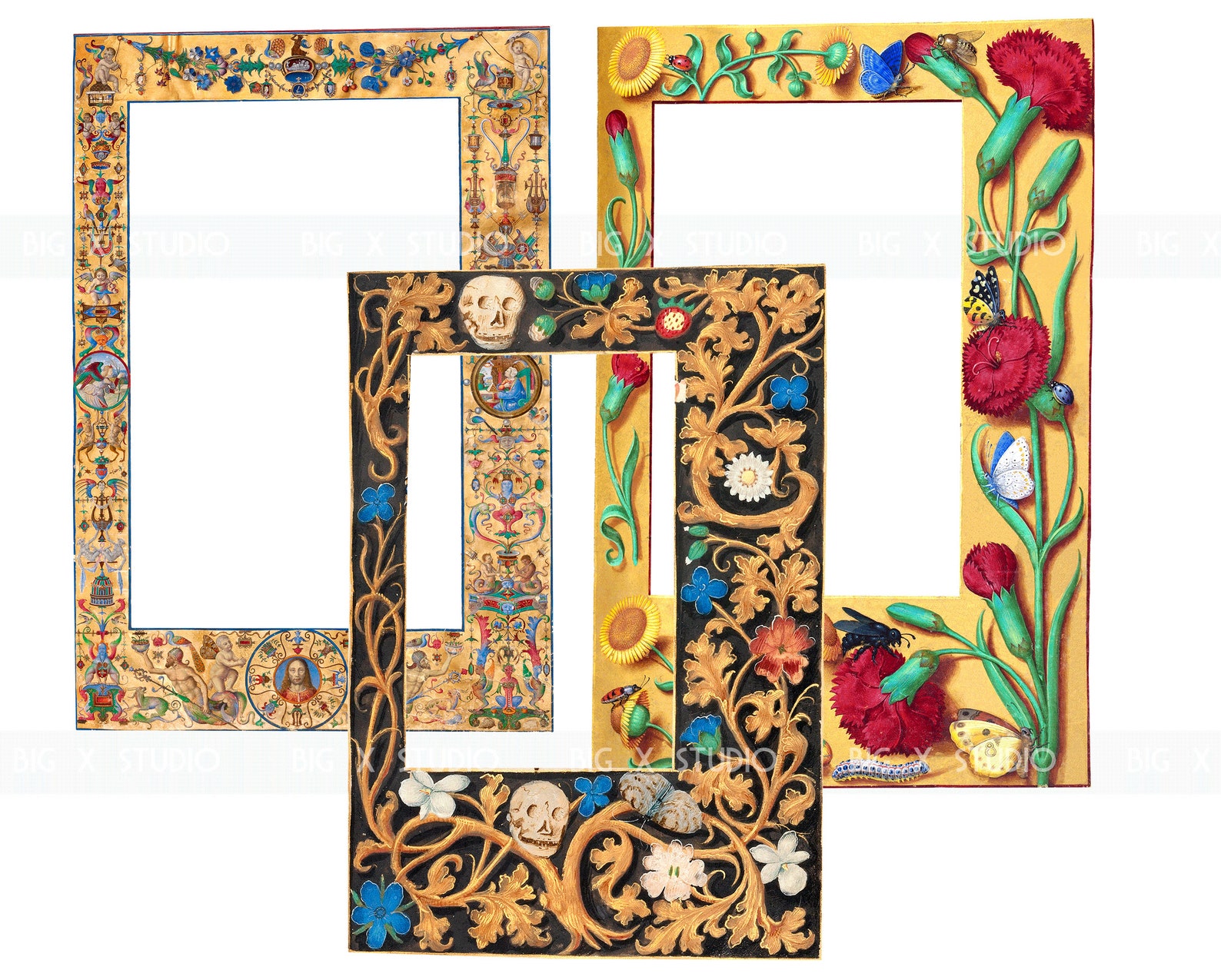 Medieval Illuminated Manuscript Frame PNG Images Digital - Etsy