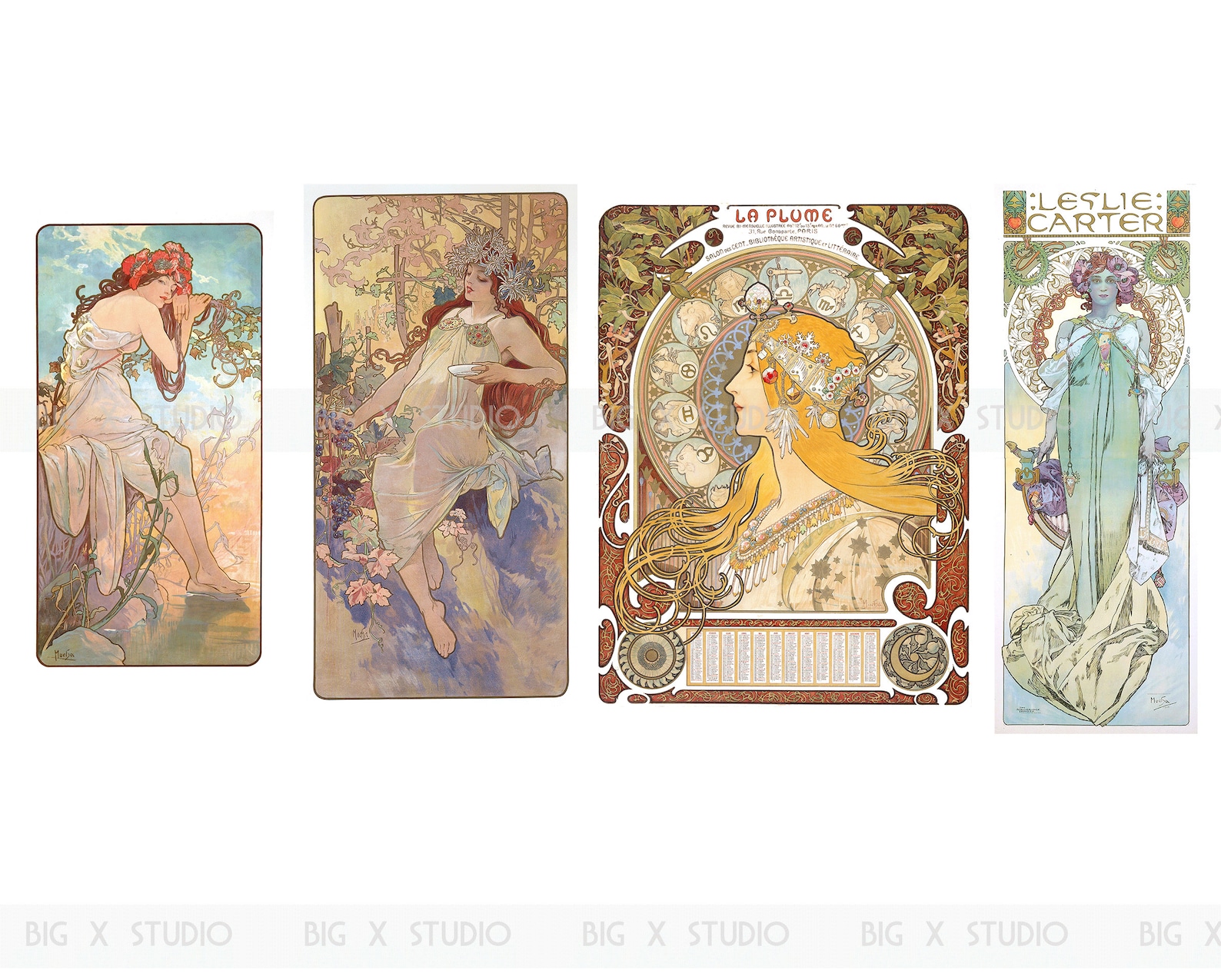 Alphonse Mucha Art Nouveau Poster Images Set 2 / Digital - Etsy