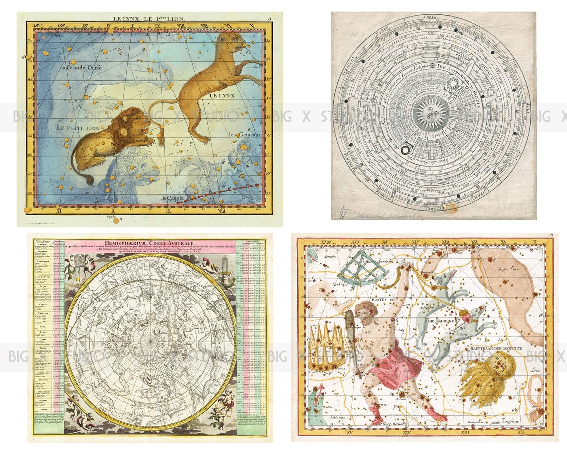 Astrological Star Chart Images Set 3 / Medieval Renaissance | Etsy