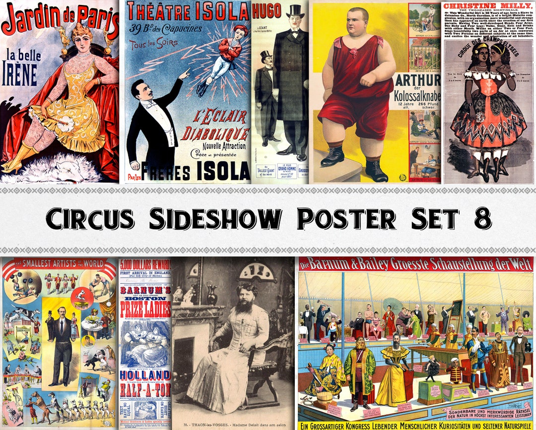 Circus Sideshow Poster Images Set 8 / Digital Download / - Etsy