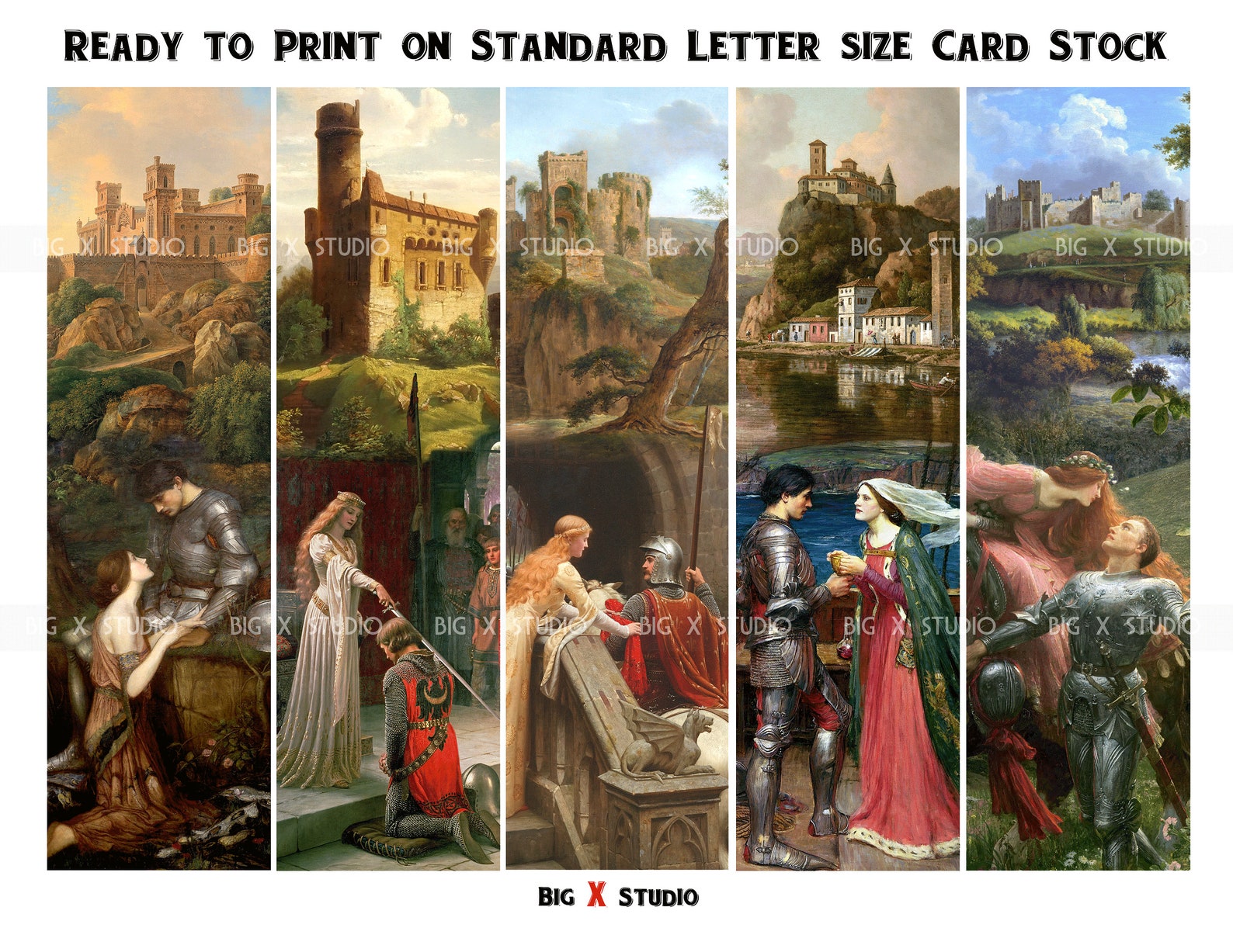 Knight Princess Castle Printable Bookmarks / Digital Download - Etsy