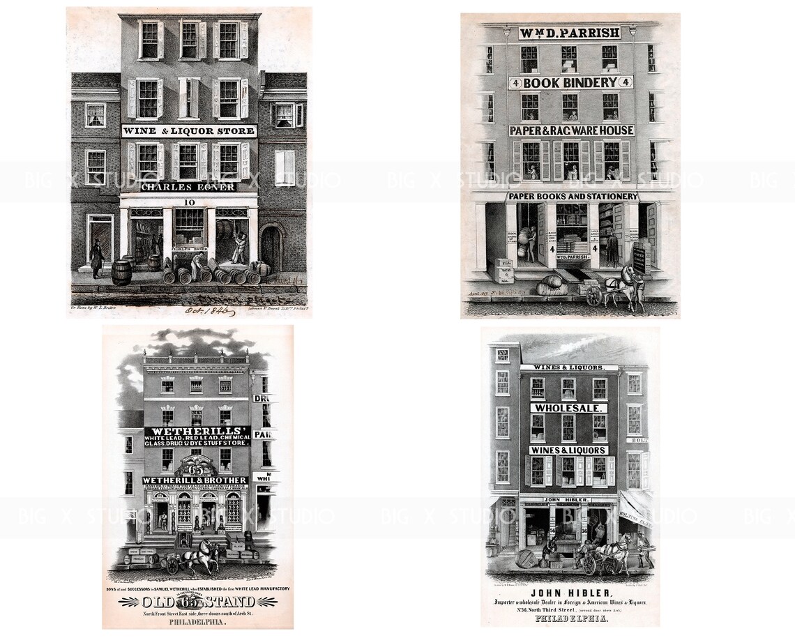 Vintage Victorian Storefront Illustration Images / Digital - Etsy