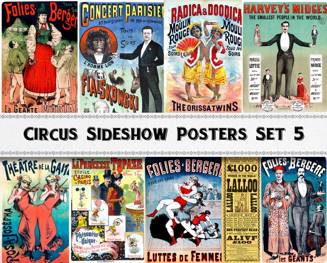 Circus Sideshow Poster Images Set 5 / Digital Download / - Etsy