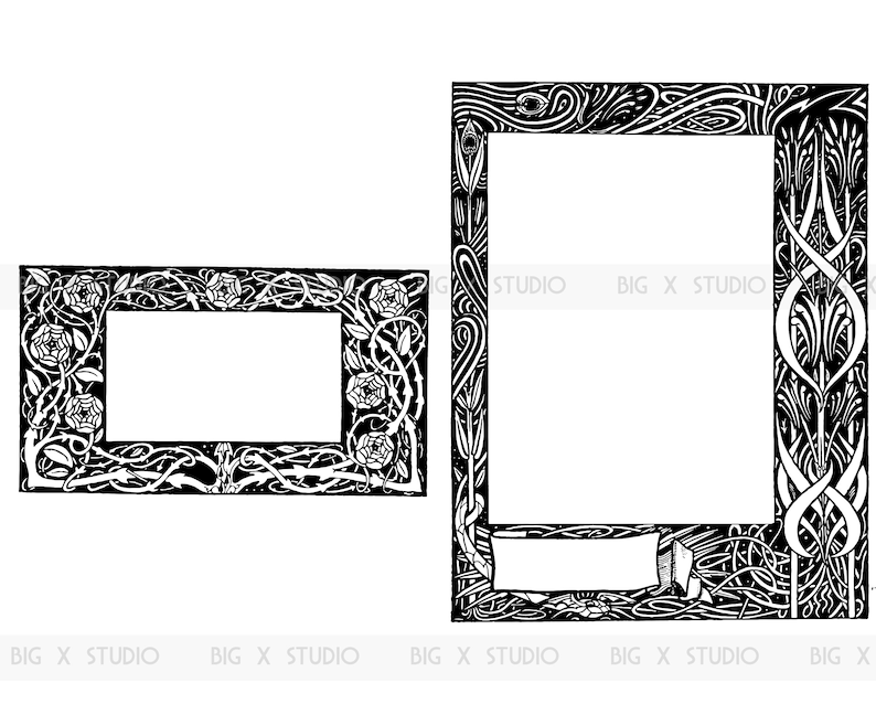 Celtic Knot Frame Border Illustrations Set 1 / Medieval Border - Etsy