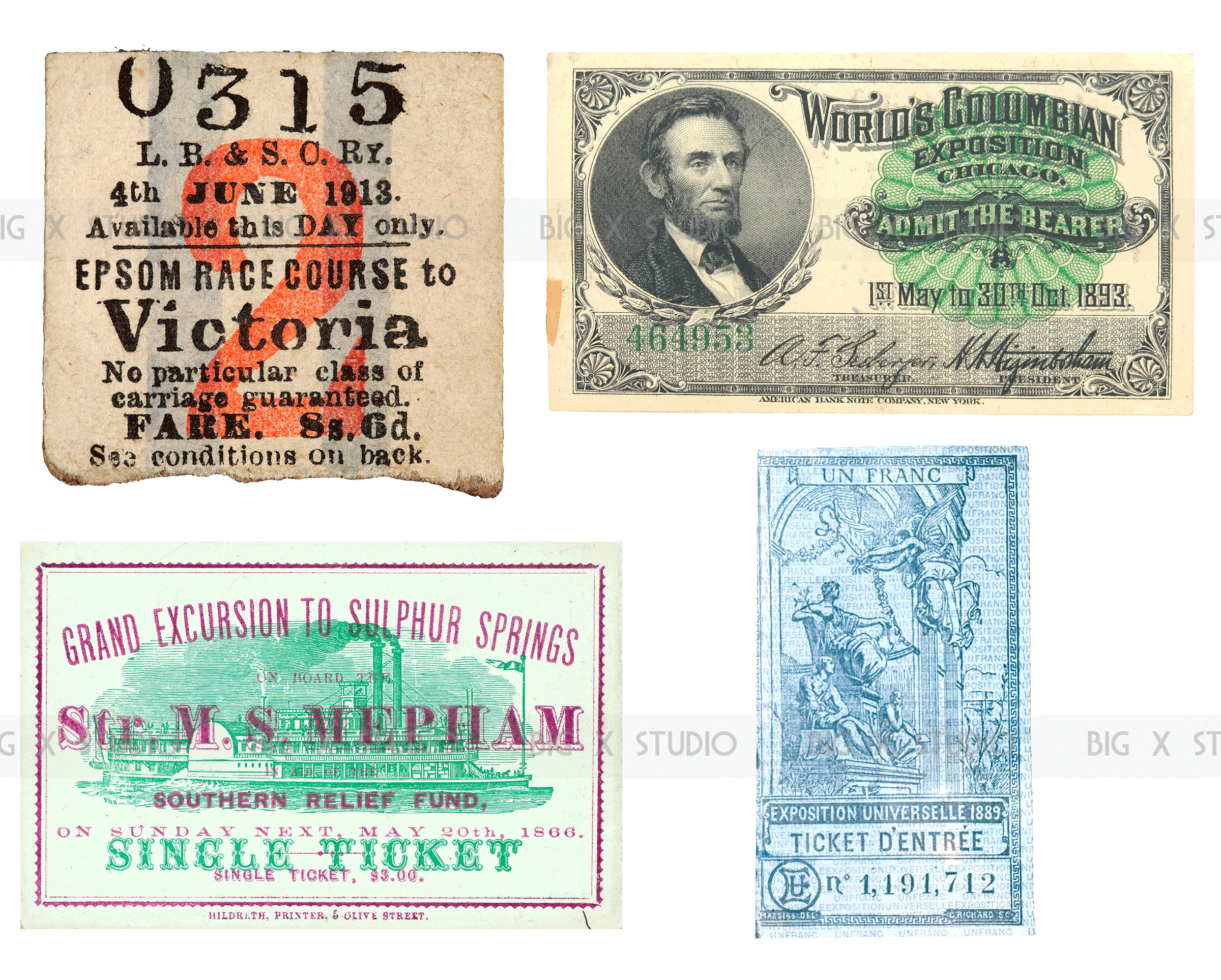 Vintage Victorian Ticket Images / Train Tickets / Ephemera / | Etsy