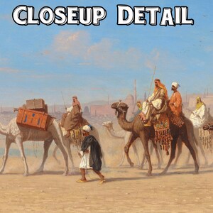 Vintage Middle Eastern Desert Landscape Painting Images / Digital ...