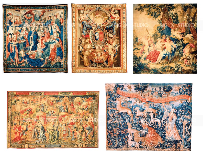 Medieval Renaissance Tapestry Images Set 2 / Digital Download | Etsy