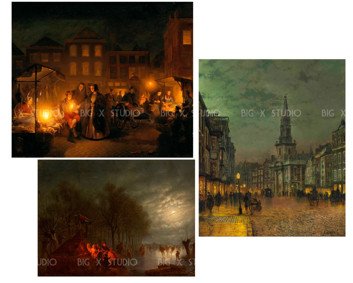 Victorian City Scenes at Night / Digital Download / Commercial - Etsy