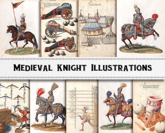 Medieval Knight Illustration Images / Digital Download / - Etsy