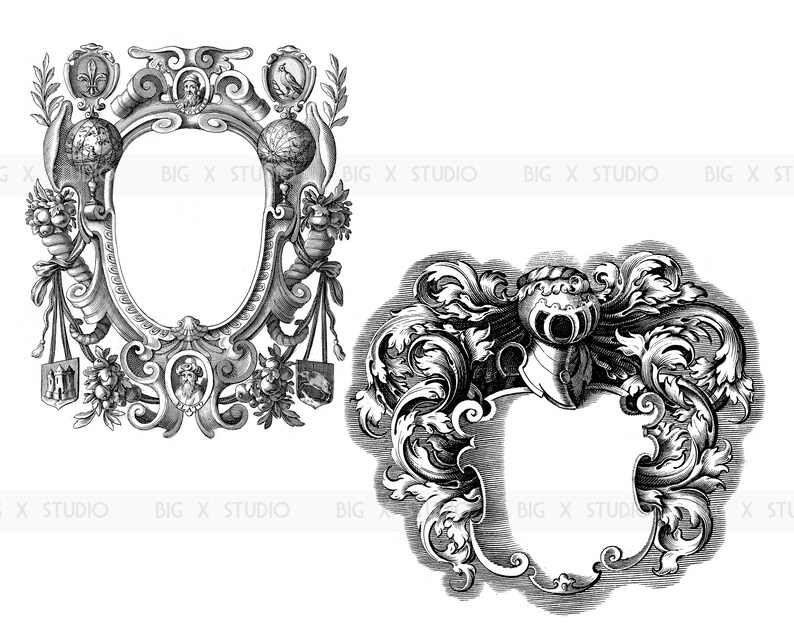 Medieval Cartouche Frame Border Images / Digital Download / Commercial ...