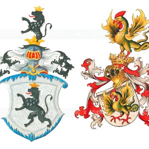 Medieval Heraldry Coat of Arms Set 2: Illuminated Manuscript Clipart ...