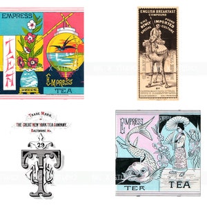 Vintage Tea Labels / Victorian Ephemera / Commercial Use / Digital ...
