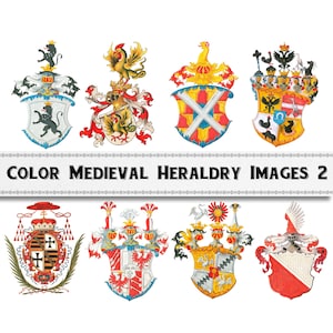 Medieval Heraldry Coat of Arms Set 2: Illuminated Manuscript Clipart ...