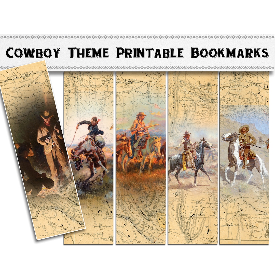 Wild West Cowboy Printable Bookmarks / Digital Download / Cowboy Gift ...