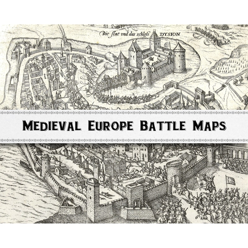 Medieval france map with castles and cities - Etsy.de