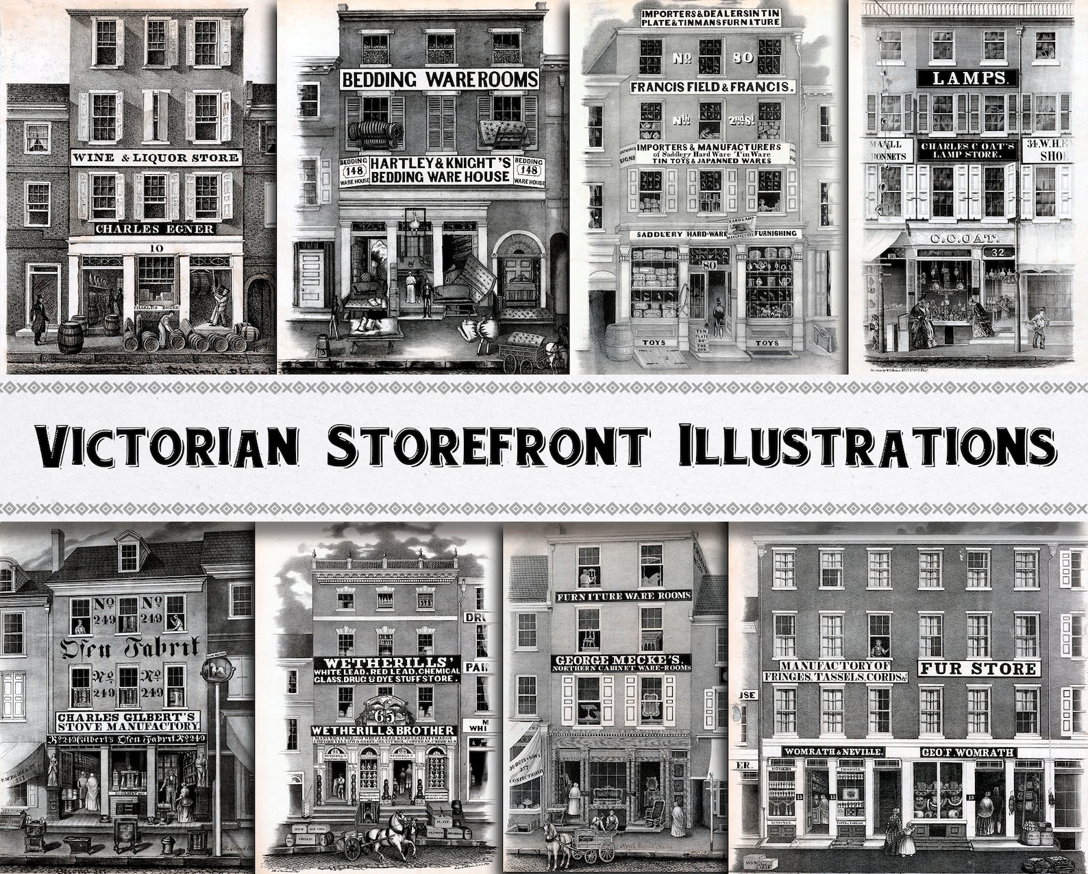 Vintage Victorian Storefront Illustration Images / Digital - Etsy