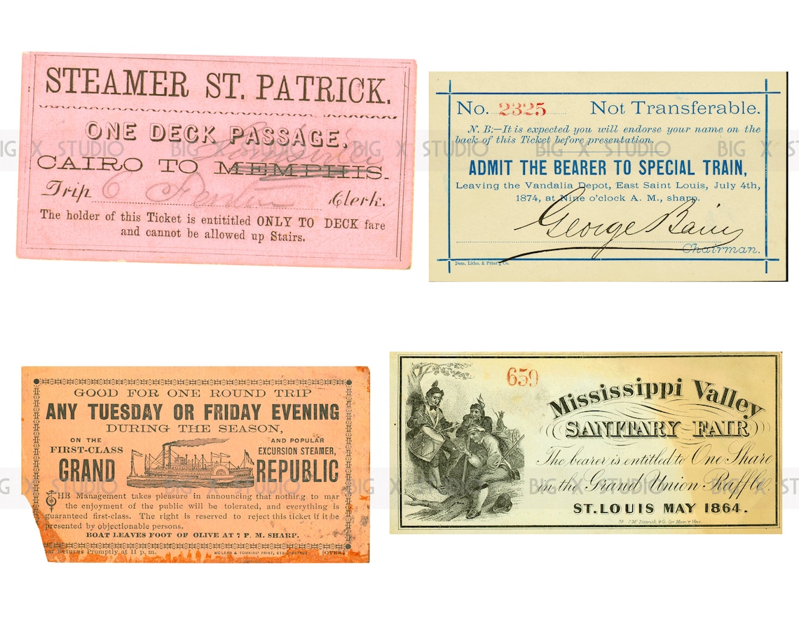 25 High Resolution Vintage Victorian Ticket Images/ Train | Etsy