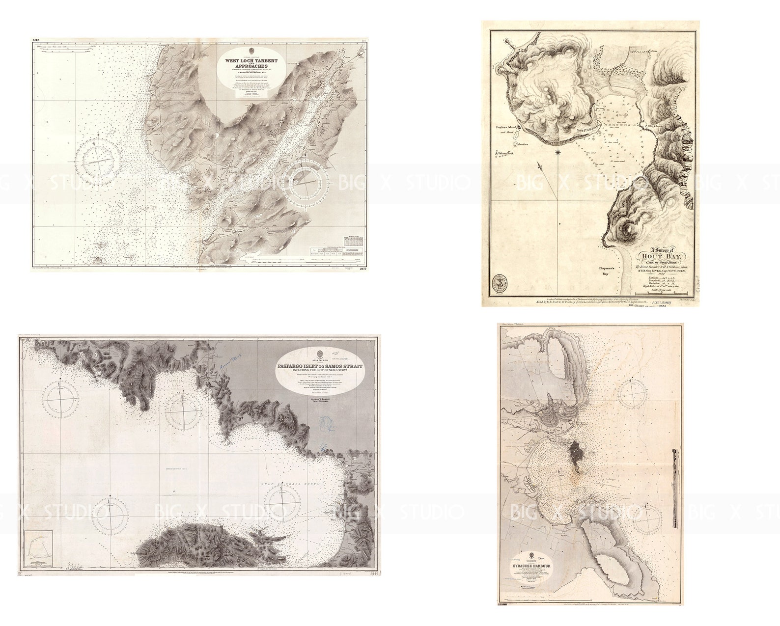 Vintage Nautical Chart Images / Coastal Maps / Digital Download ...