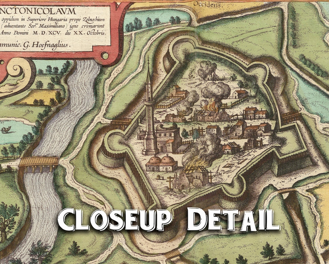 Color Medieval Walled City Map Images / Medieval Renaissance | Etsy