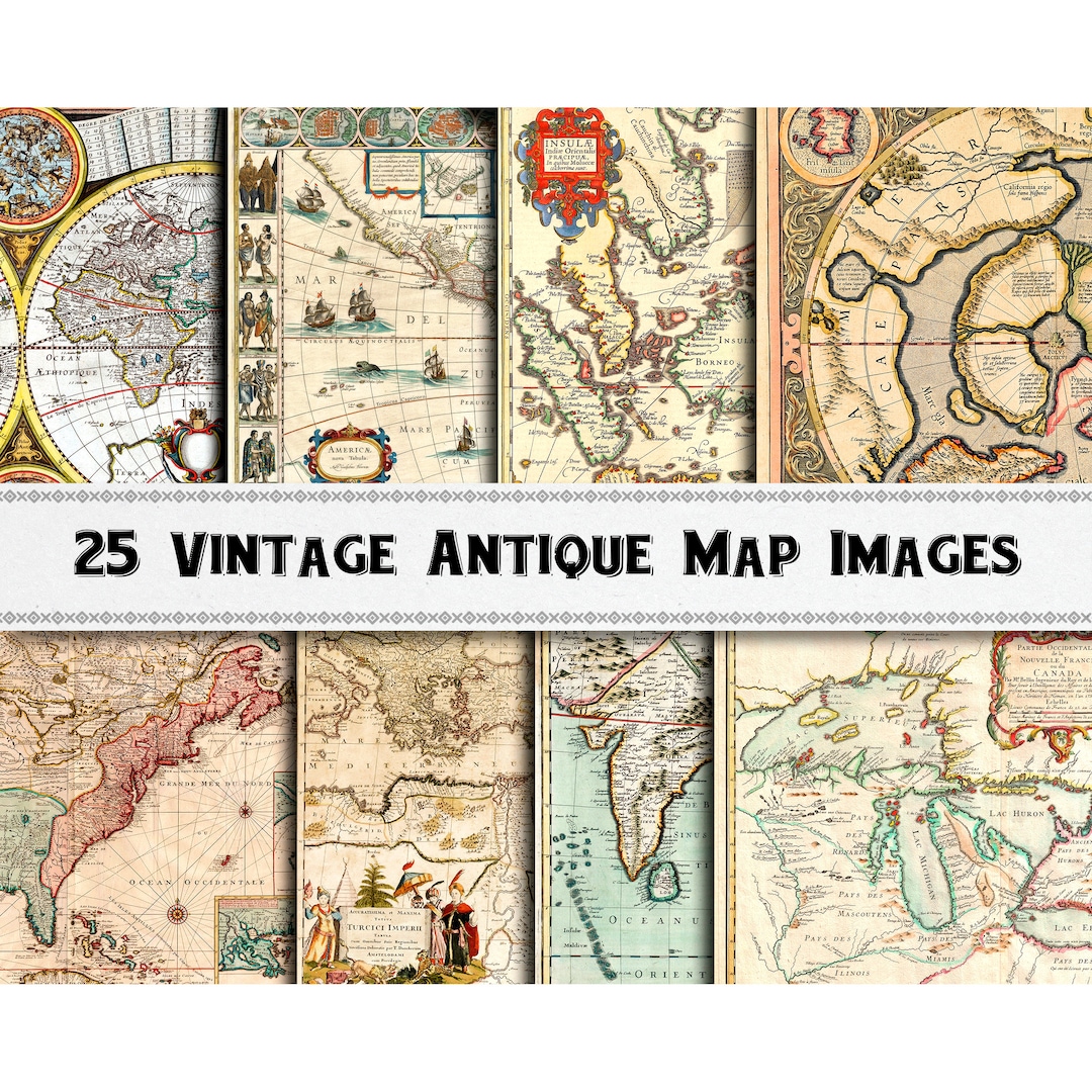 Antique Map Images / Medieval Renaissance Maps / Digital Download ...