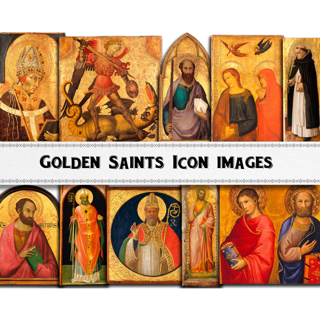 Gold Icons of Saints Images / Digital Download / Commercial Use / PNG ...