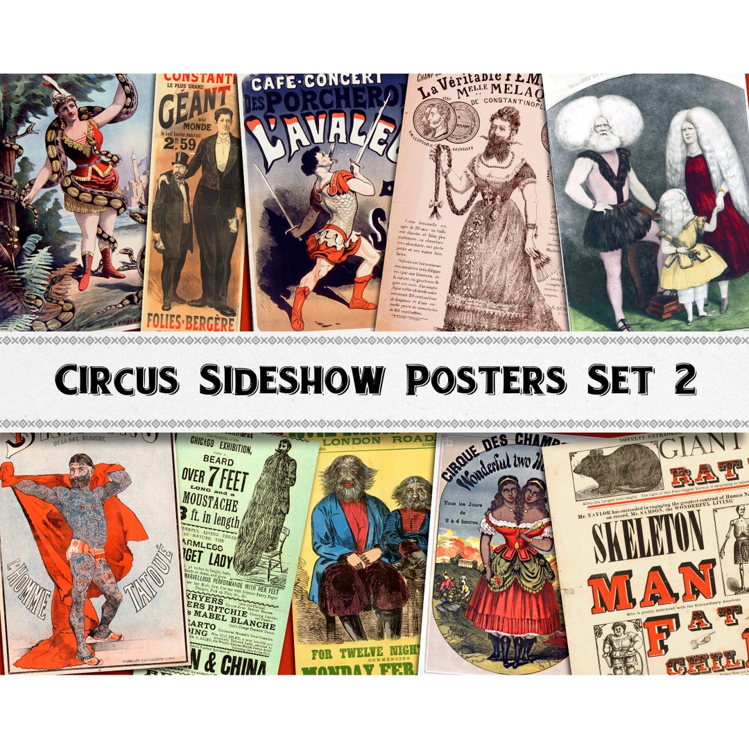 Circus Sideshow Poster Images Set 2 / Digital Download / Commercial Use ...