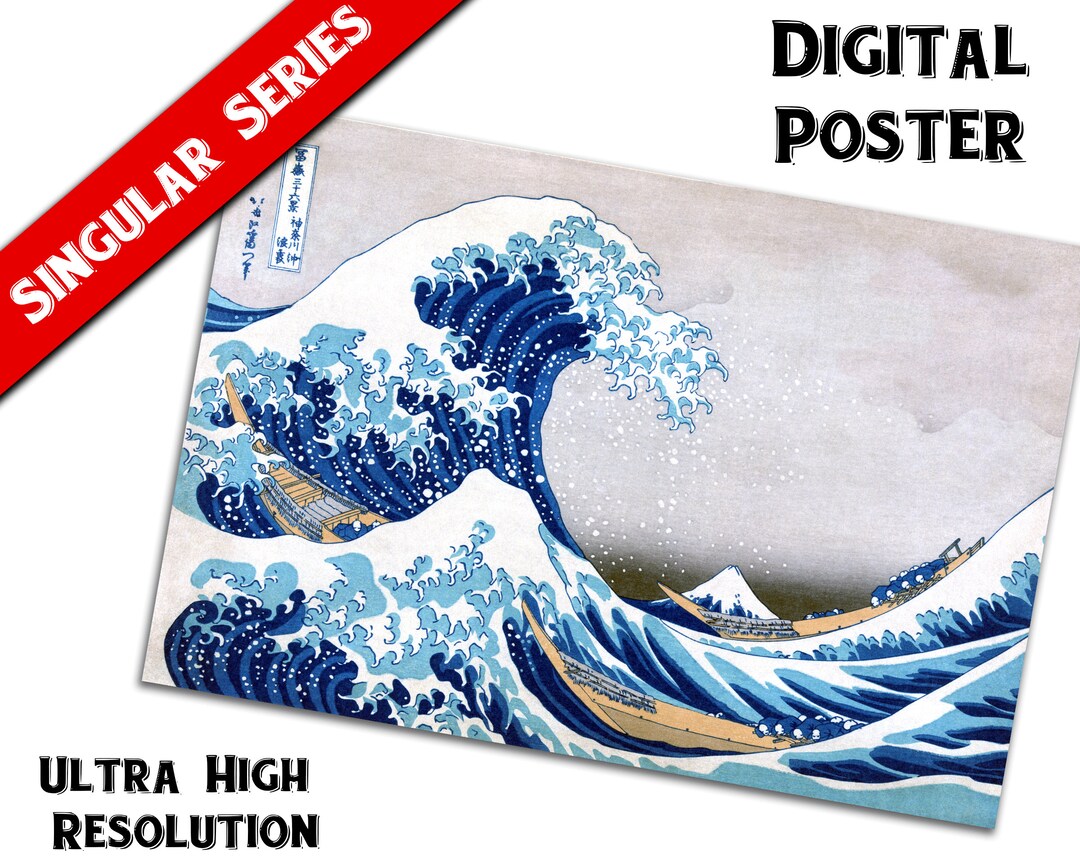 The Great Wave Japanese Digital Poster / Ultra High Resolution - Etsy