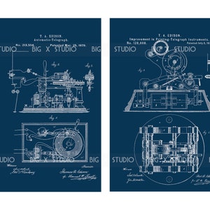 Thomas Edison Patent Blueprint Drawing Images / Digital Download ...