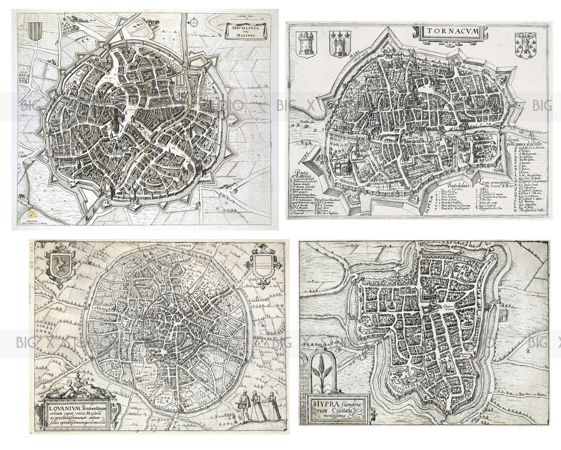 Medieval Walled City Map Images / Digital Download / Commercial Use ...
