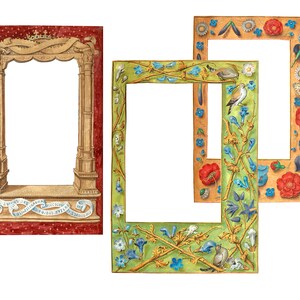 Medieval Illuminated Manuscript Frame PNG Images Set 3, Digital ...