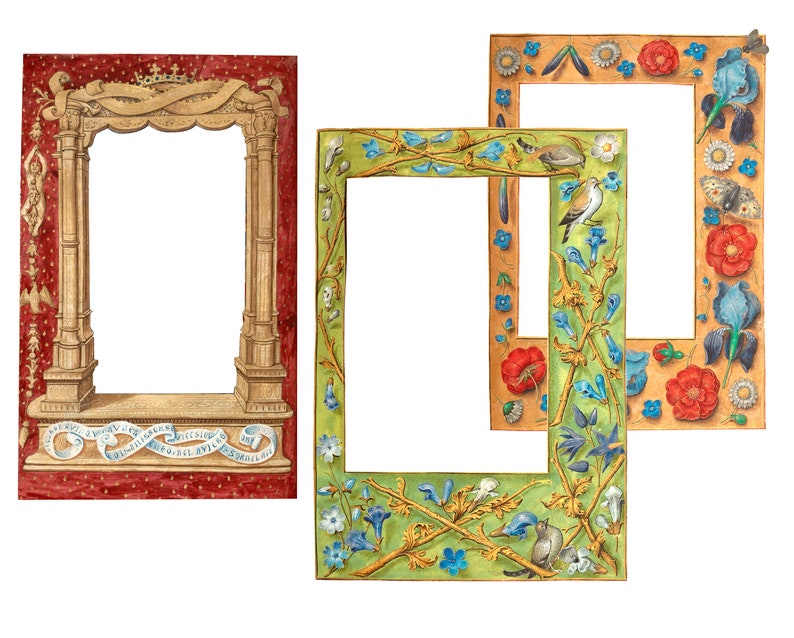 Medieval Illuminated Manuscript Frame PNG Images Set 3 - Etsy