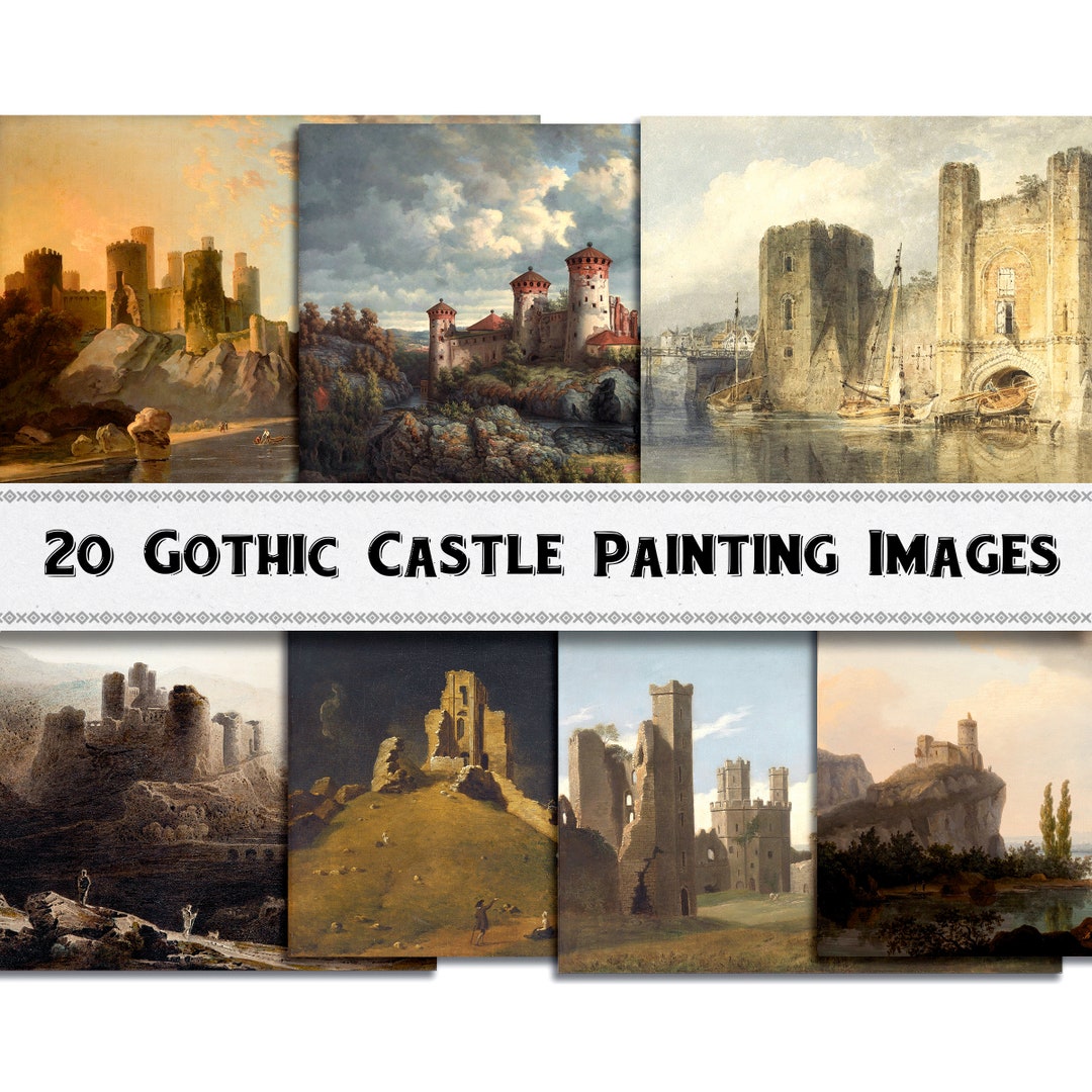 Medieval Gothic Castle Painting Images / Digital Download / Commercial ...