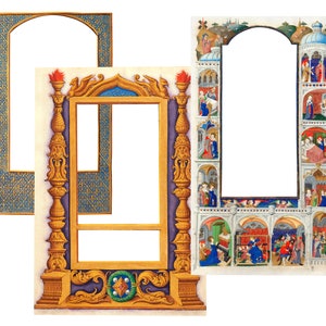 Medieval Illuminated Manuscript Frame PNG Images Set 4, Digital ...