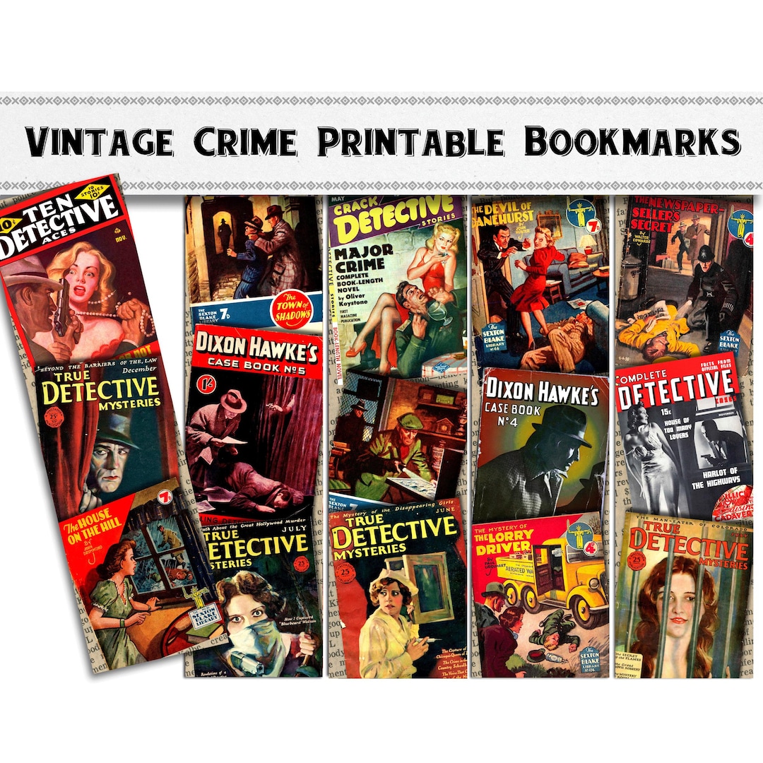 True Crime Mystery Printable Bookmarks / Digital Download / Detective ...