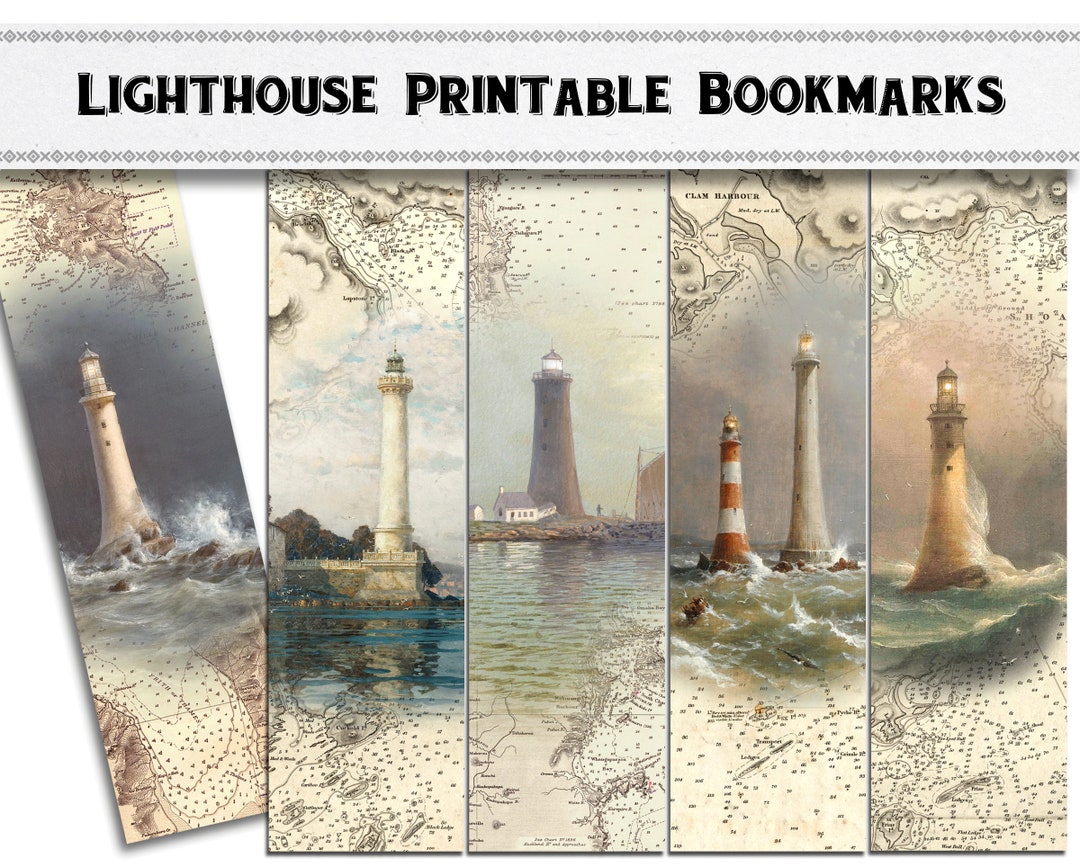 Lighthouse Theme Printable Bookmarks / Digital Download / - Etsy