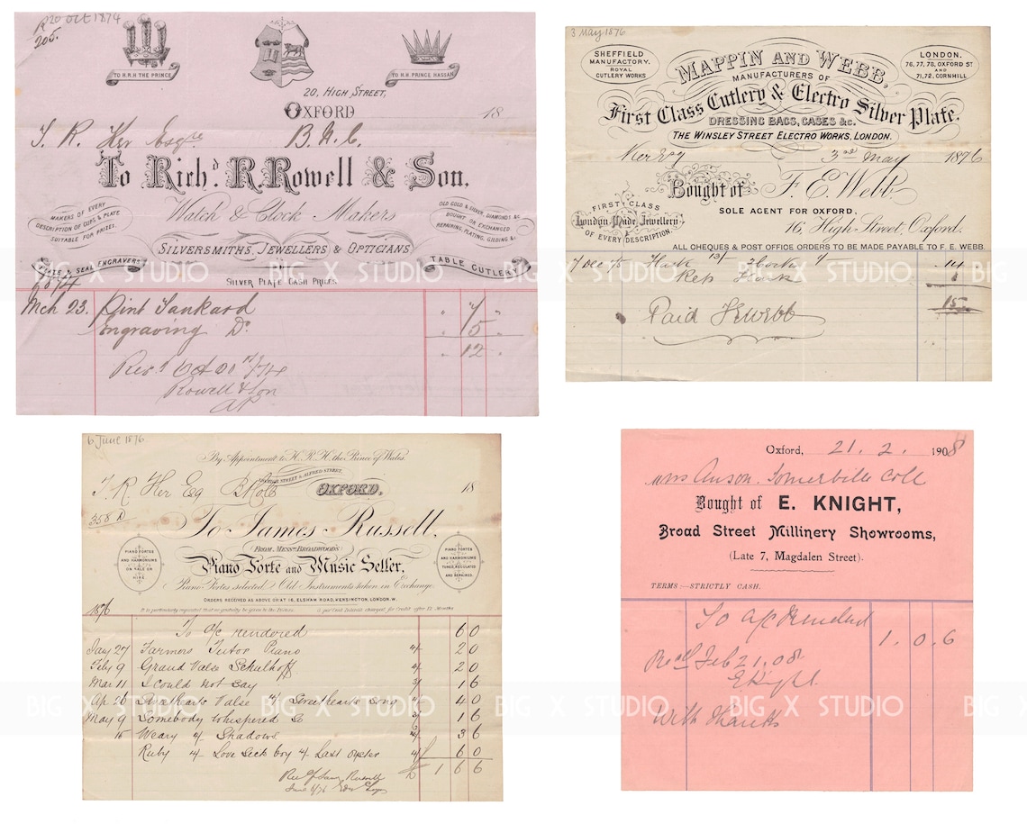 Vintage Receipt Images / Victorian Bills of Sale/ Ephemera / - Etsy