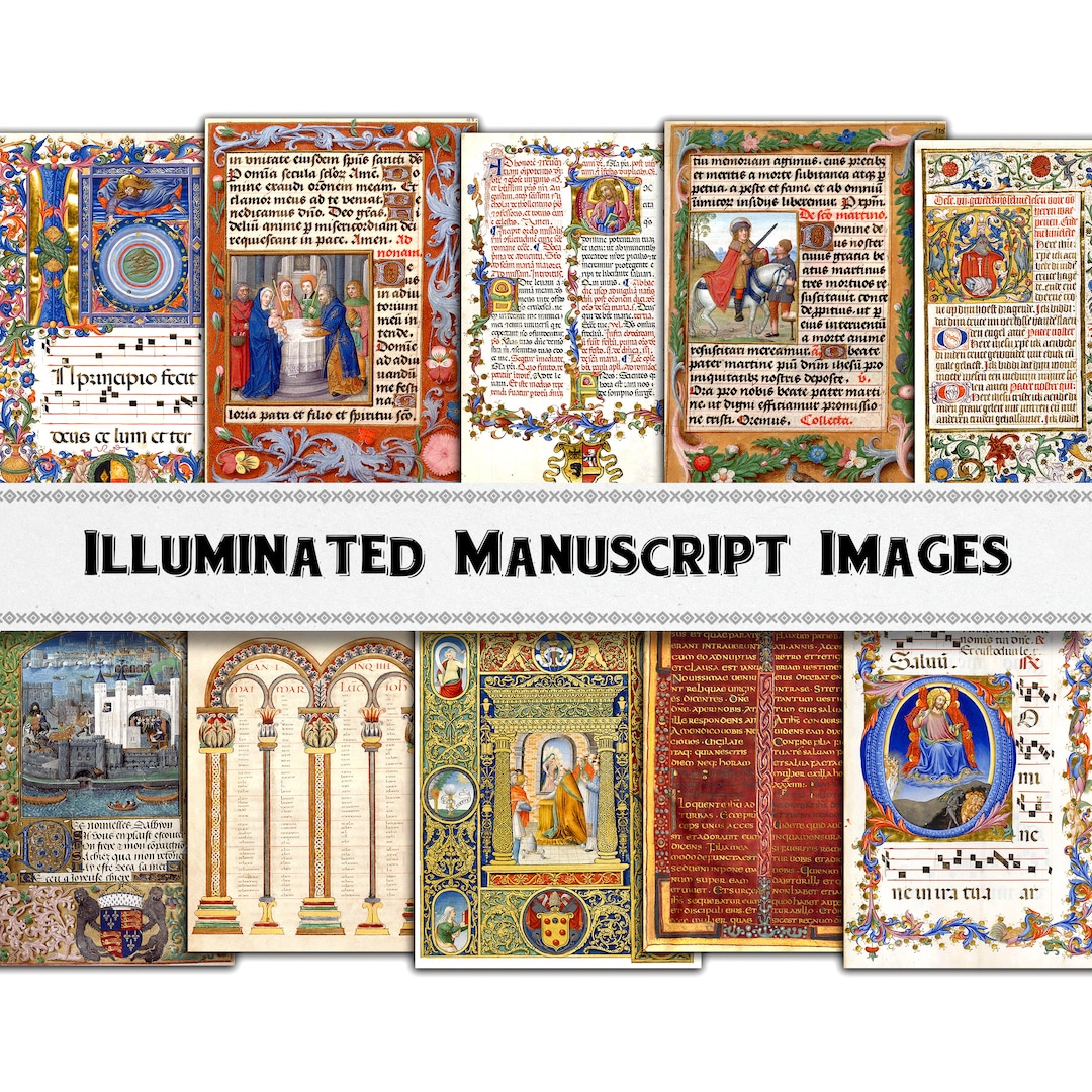 Medieval Illuminated Manuscript Images, Digital Download, Commercial ...