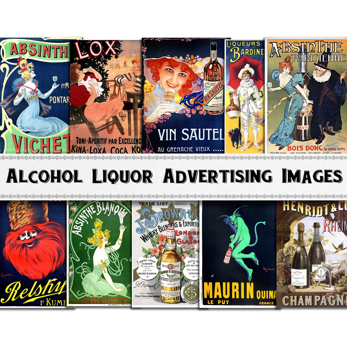 Vintage Alcohol Liquor Advertising Images / Digital Download ...