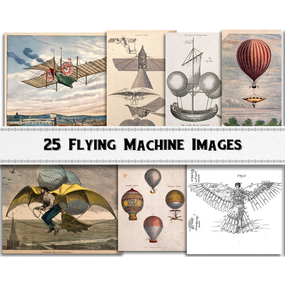 Flying Machine Balloon Images / Digital Download / Commercial Use ...