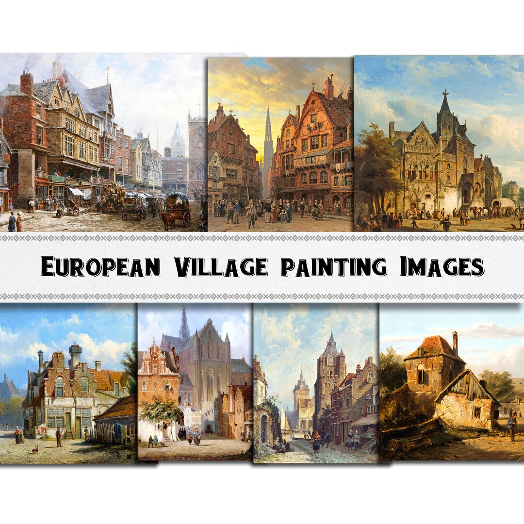 European Village Scenes / Digital Download / Commercial Use / Vintage ...
