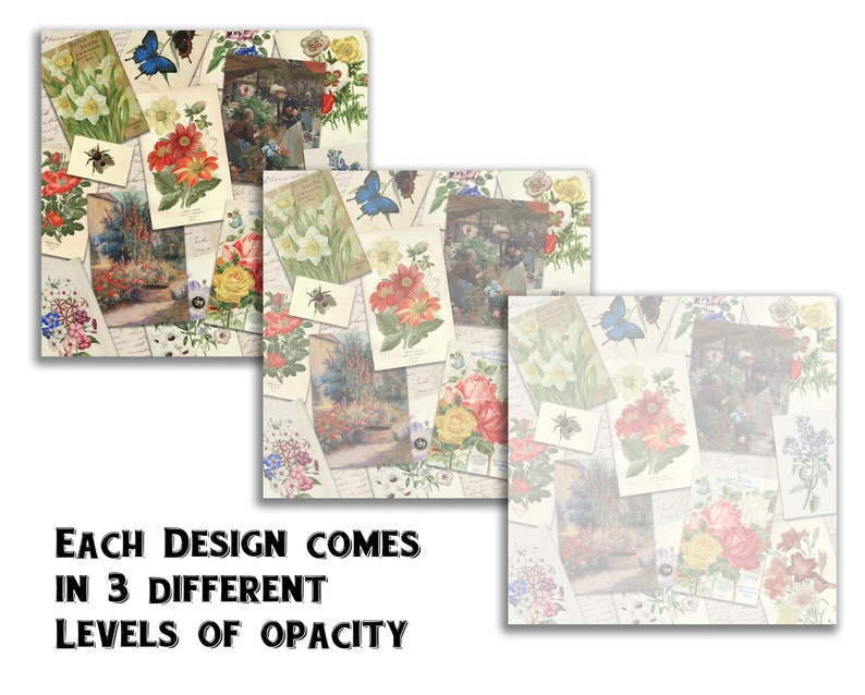 Vintage Garden Digital Paper Backgrounds / Scrapbook - Etsy