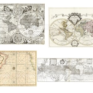 Antique Map Image Set 3 / Medieval Renaissance Maps / Digital Download ...