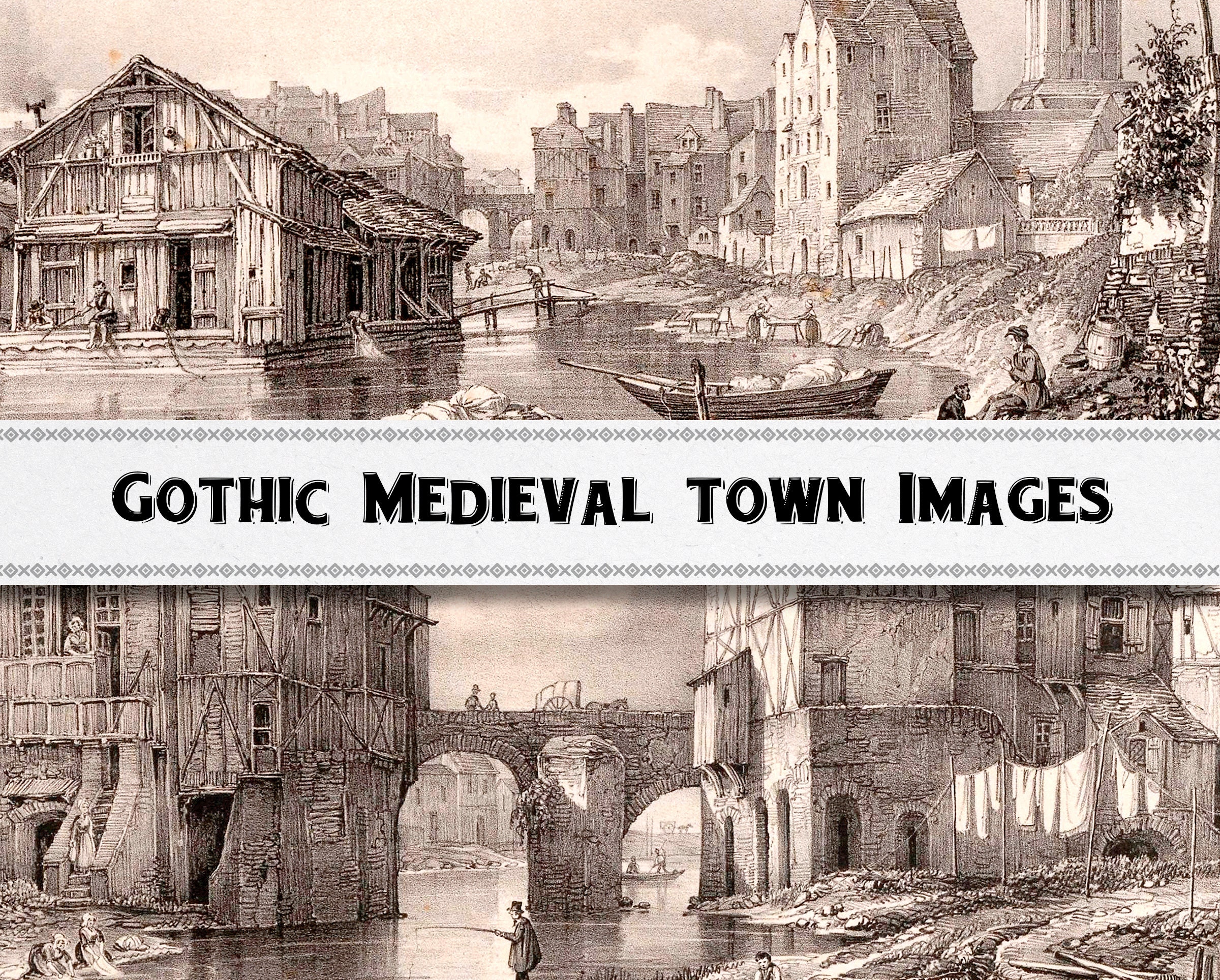 Medieval Town Drawing