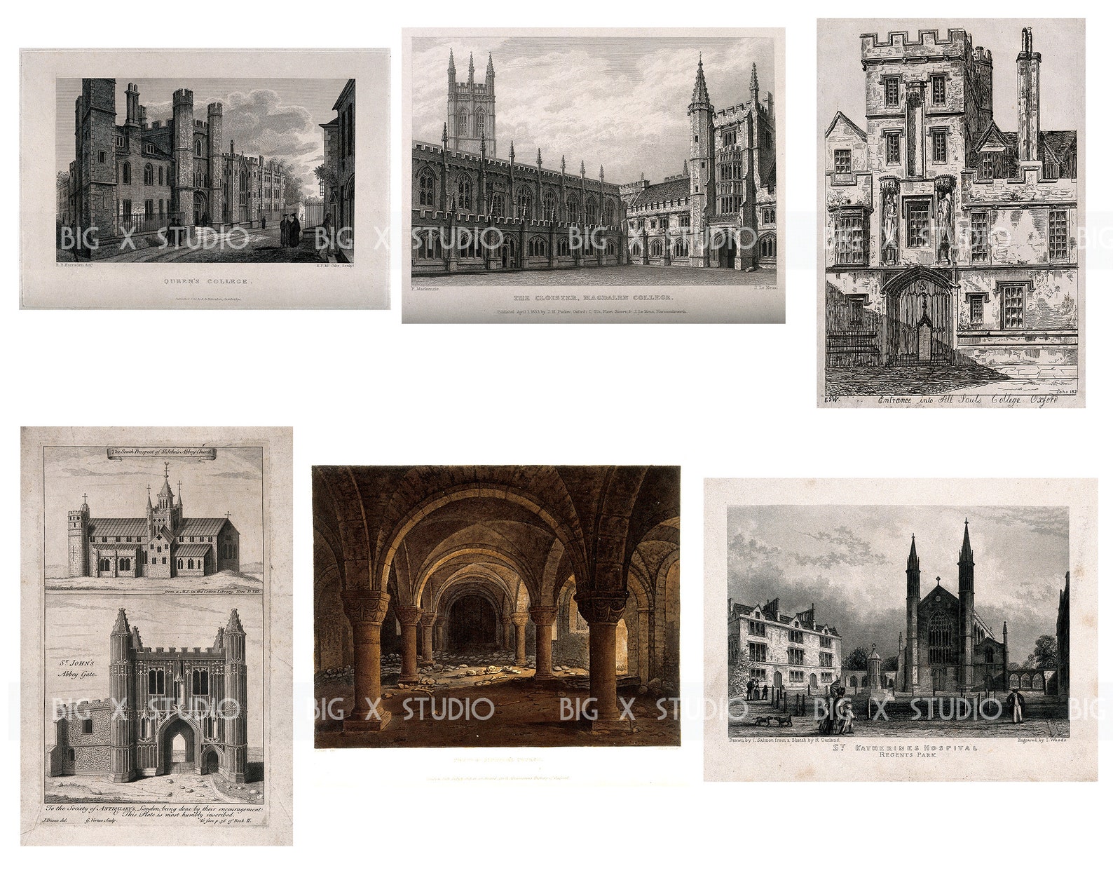 Gothic Architecture Engraving Images / Digital Download / | Etsy